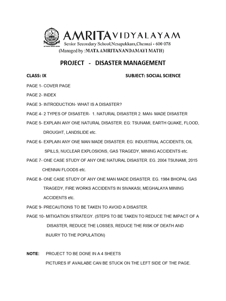 Disaster Management | PDF