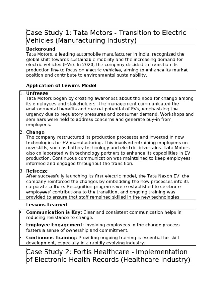 Change Management Case Studies | PDF | Electronic Health Record | Economies