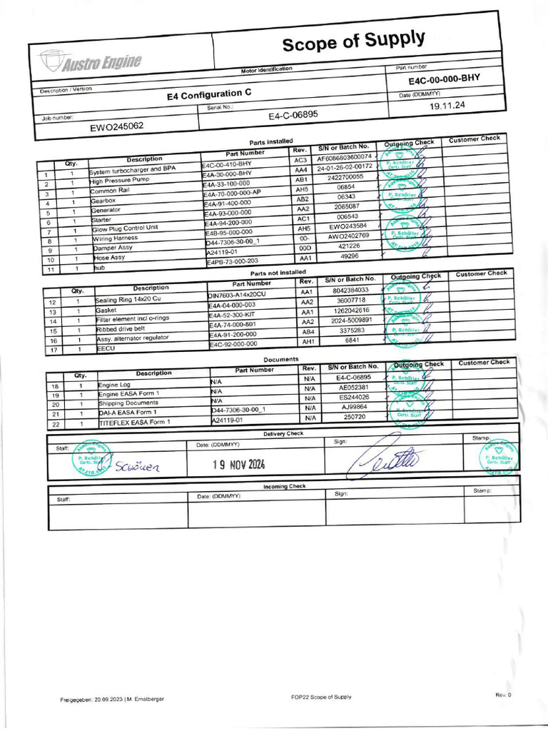 Austro Engine E4 C 06895 | PDF