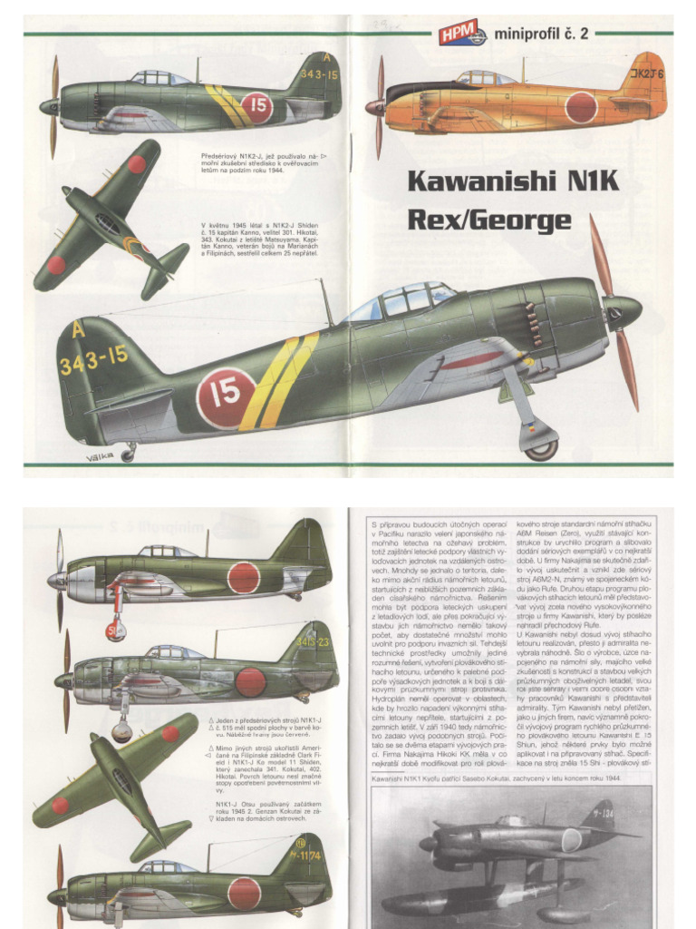 Kawanishi N1K Rex - George - I - Pejcoch, V - Janovsky - HPM Miniprofil ...