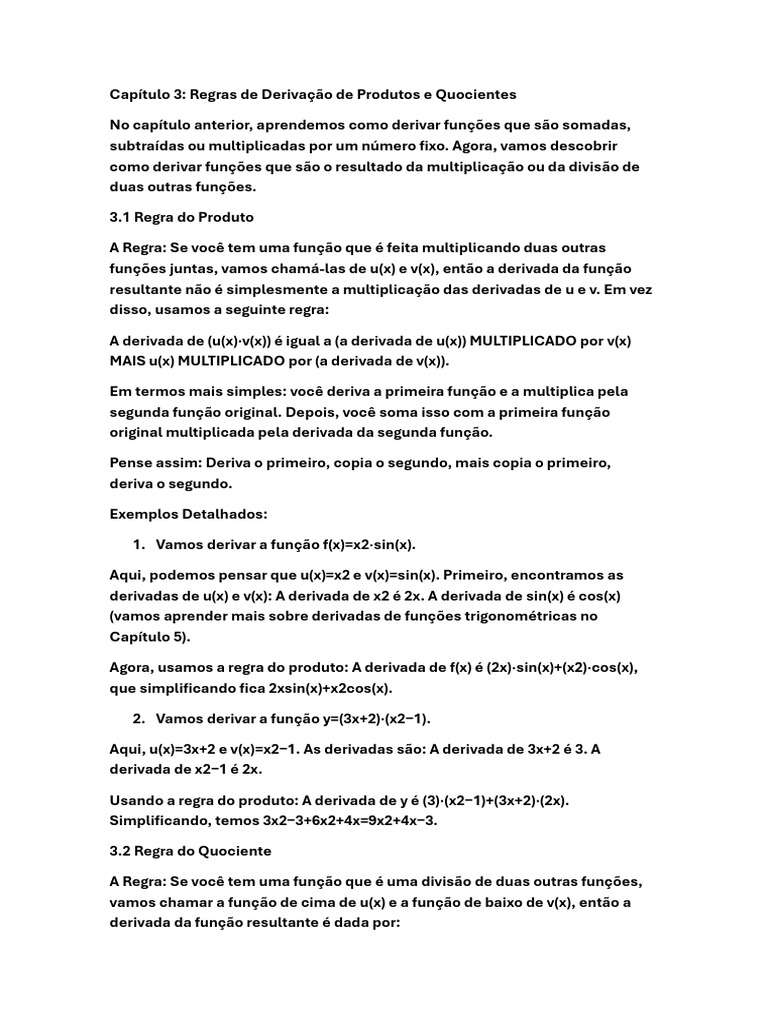 Desvendando o Mundo das Derivadas-Capítulo 3 | PDF | Derivado | Divisão ...