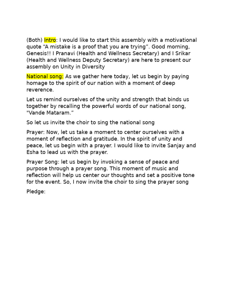 Health and Wellness Assembly Anchoring | PDF