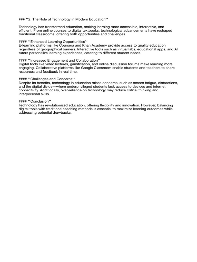 The Role of Technology in Modern Education | PDF