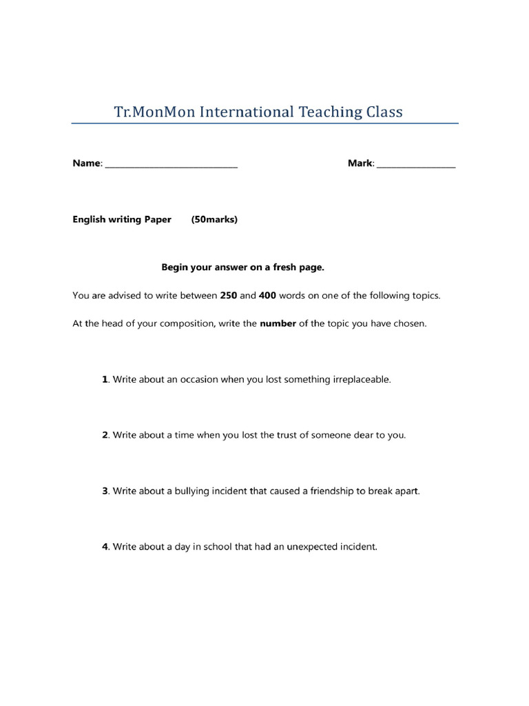 Writing Paper (2) - (1) F | PDF