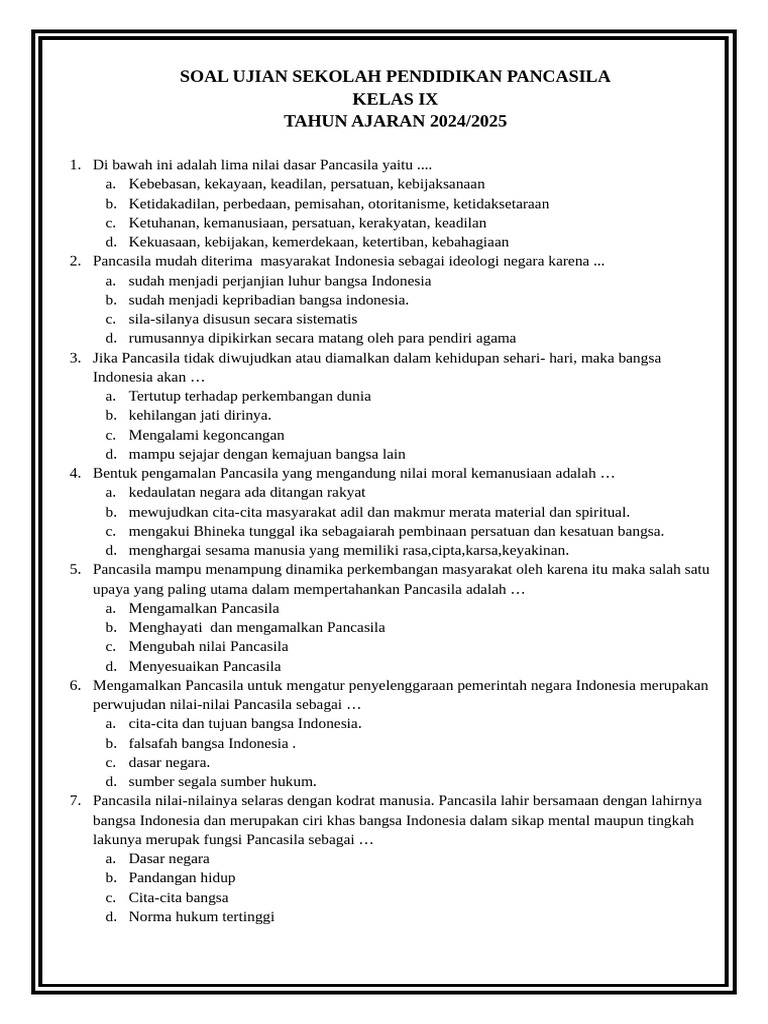 Usek PPKN 2025 | PDF