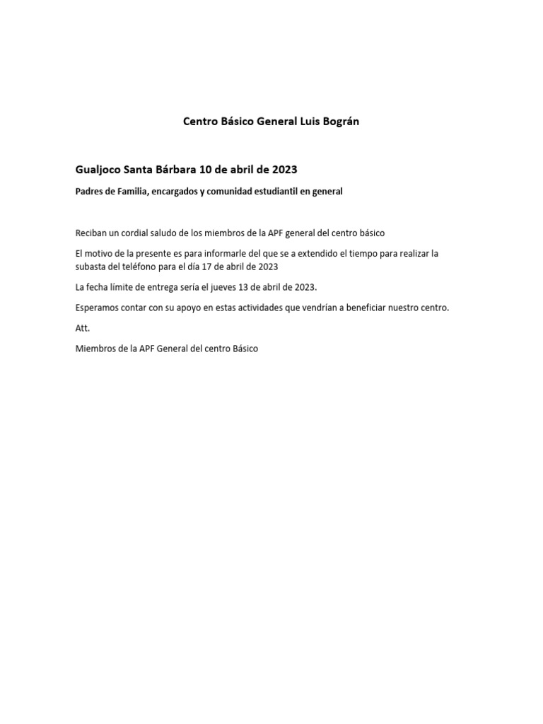 Centro Básico General Luis Bográn Apf | PDF