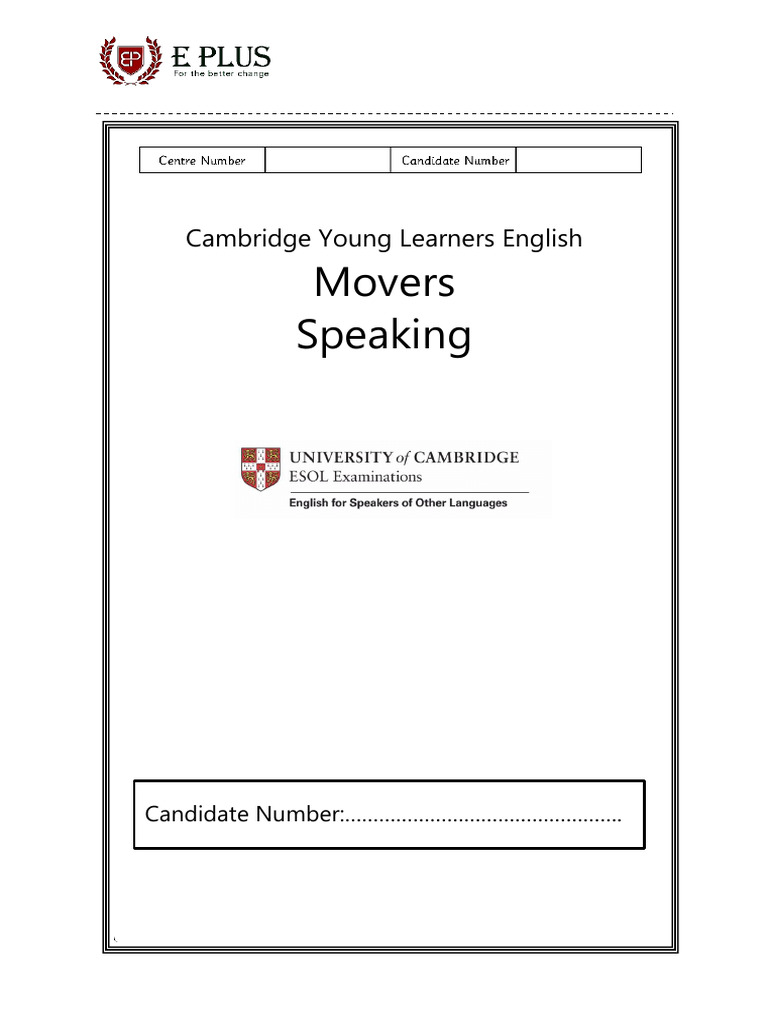 A1 Movers Speaking Test Simulation | PDF