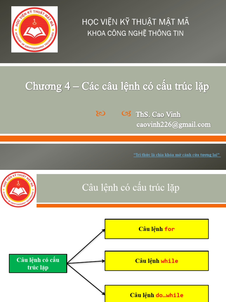 Chuong 4.2 Cau Lenh Co Cau Truc Lap | PDF