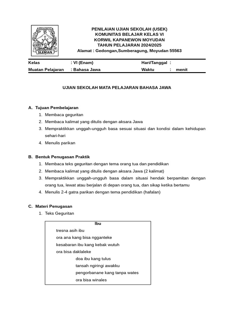 Usek Bahasa Jawa | PDF