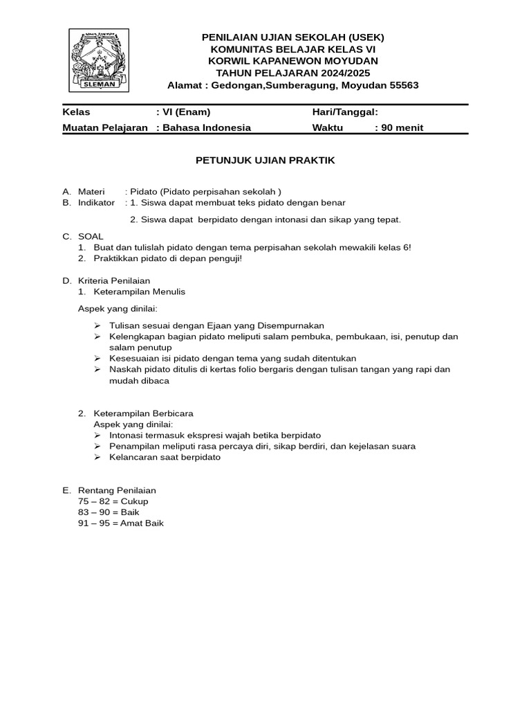 Usek Bahasa Indonesia | PDF