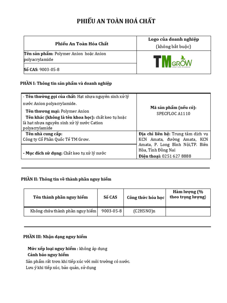 Msds Polymer - Anion | PDF