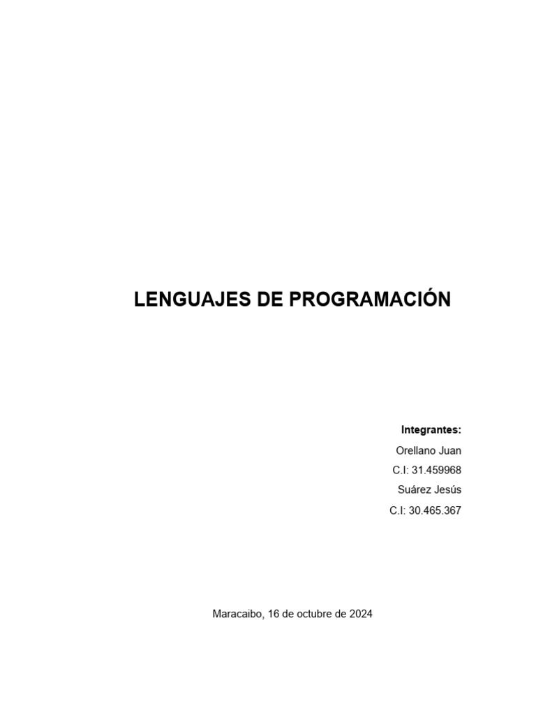 Lenguajes de Programación | PDF | Lenguaje de programación ...