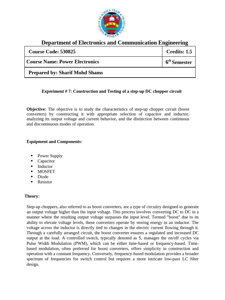 Power Electronics Lab 07 | PDF | Electrical Network | Power Electronics