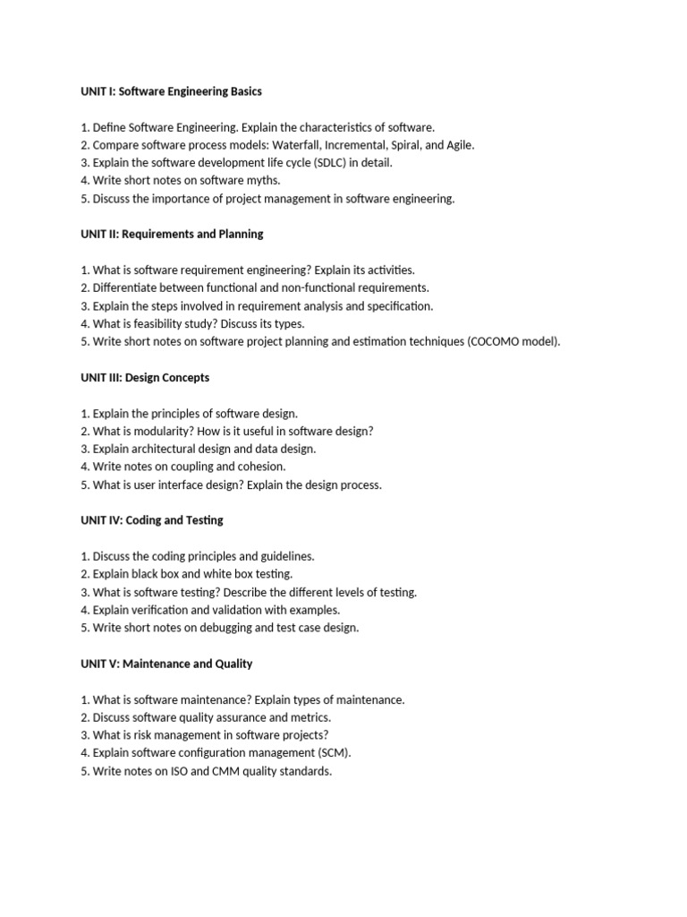 UNIT I: Software Engineering Basics | PDF