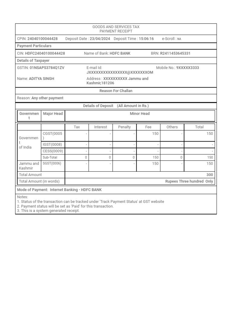 GST-Challan Receipt | PDF