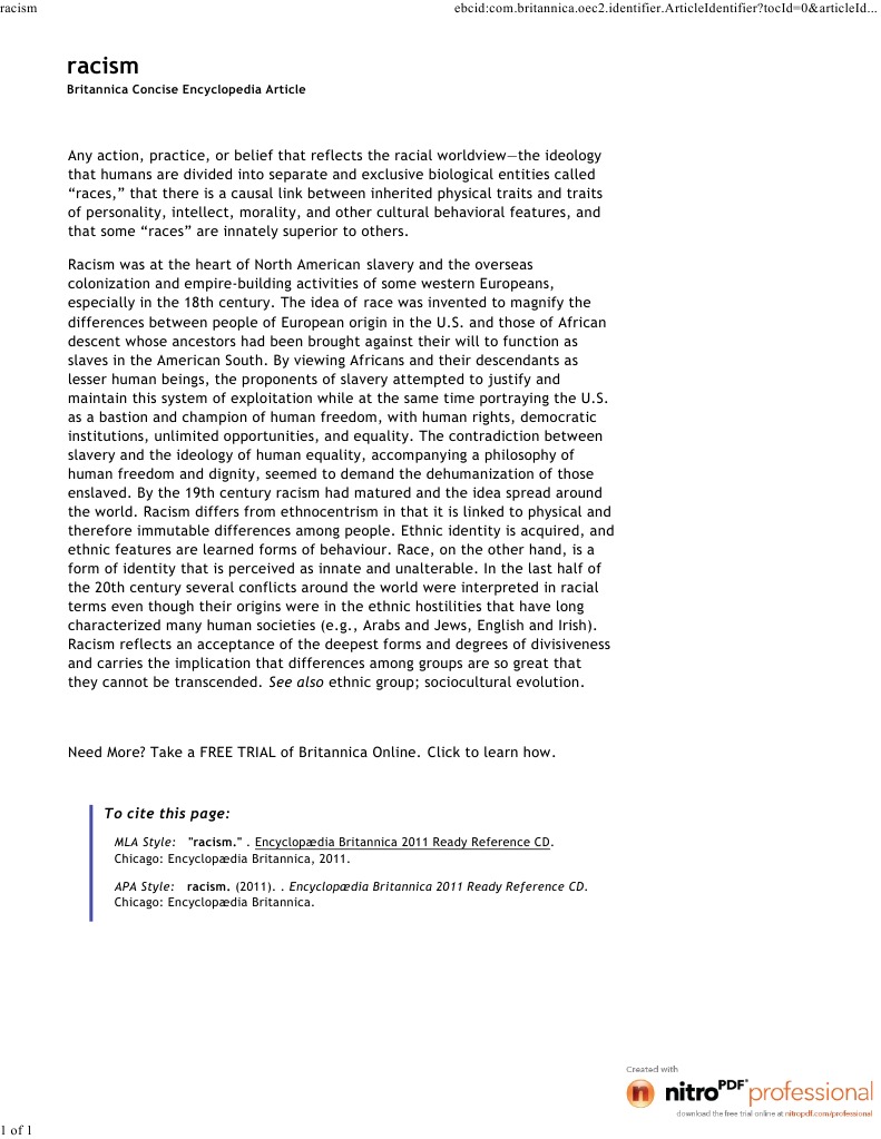 Racism | PDF | Social Science