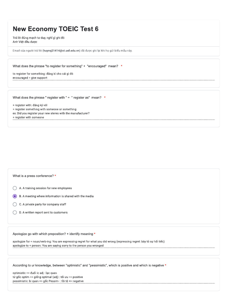 New Economy TOEIC Test 6 | PDF