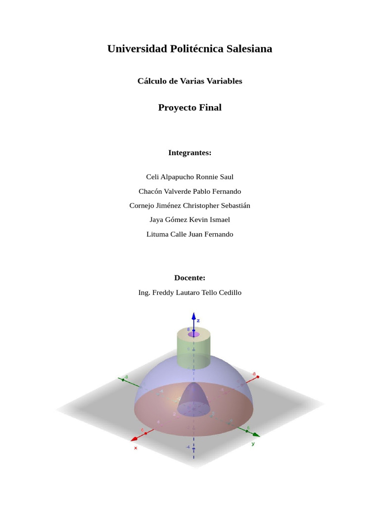 CVV Proyecto Integrador | PDF | Esfera | Integral
