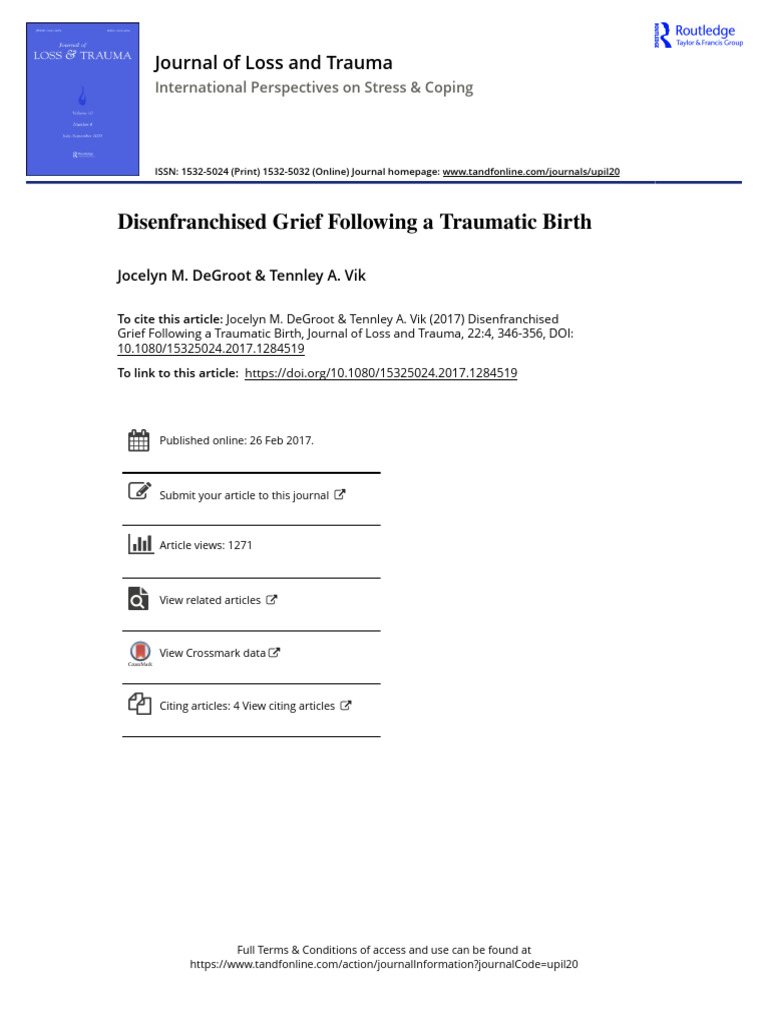 Disenfranchised Grief Following a Traumatic Birth | PDF | Grief ...