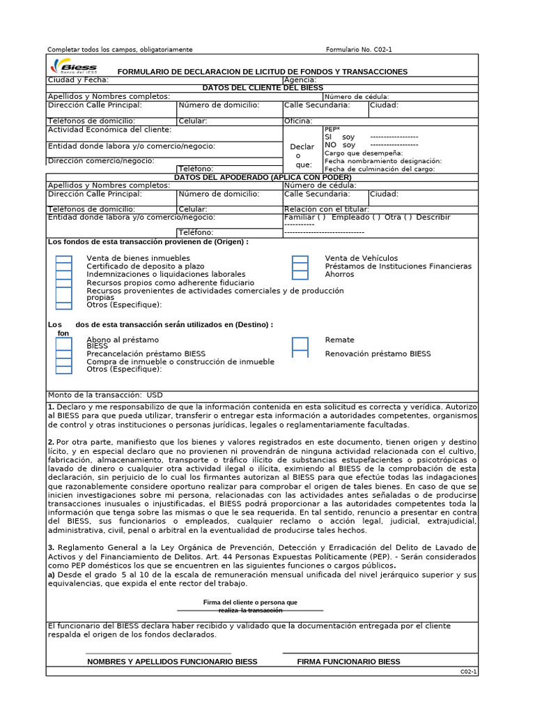 Formulario Licitud de Fondos 2021 - No. c02-1 Nuevo | PDF
