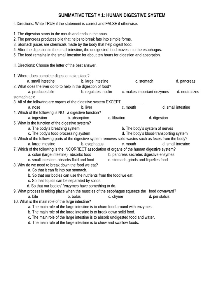 Q4 - ST2 - Human Digestive System | PDF | Digestion | Human Digestive System