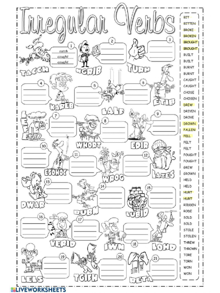 Irregular Verbs Match | PDF