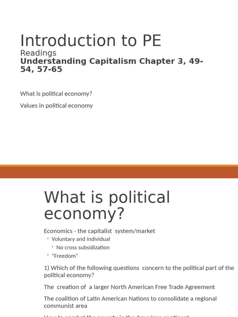 Introduction to Political Economy Concepts | PDF | Capitalism | Economics