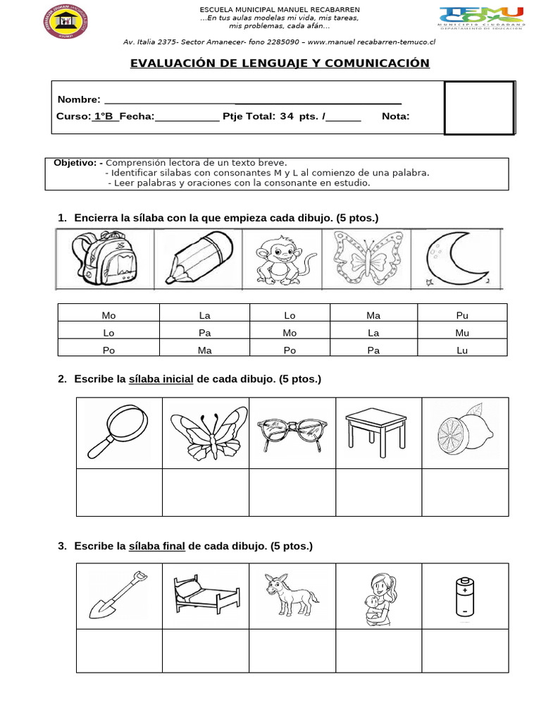 2° Eval. Lenguaje y Comunicación | PDF