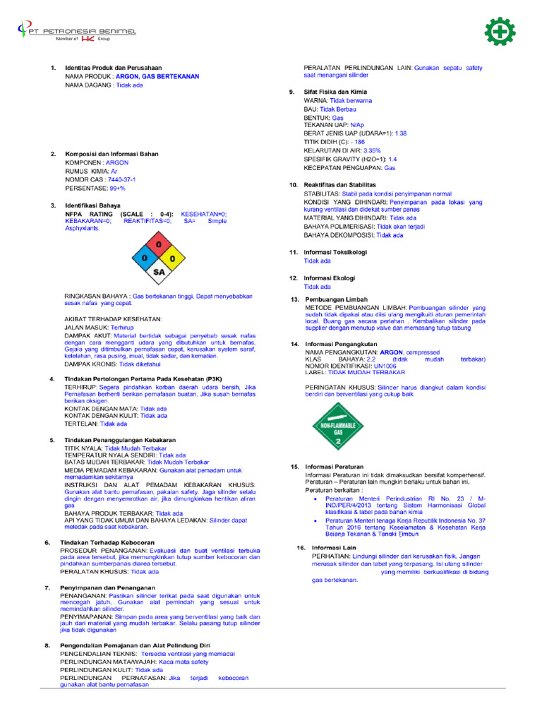 MSDS Argon | PDF
