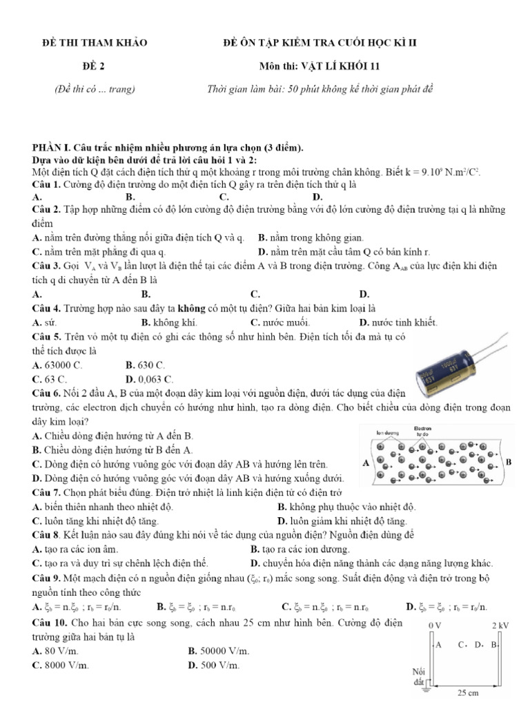 ĐỀ 2 - CK2 LÝ 11 - FORM 2025. | PDF