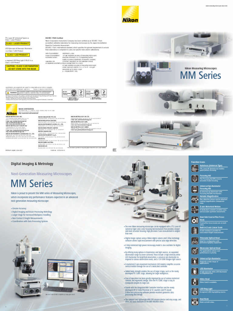 Nikon MM Microscope | PDF | Autofocus | Calibration