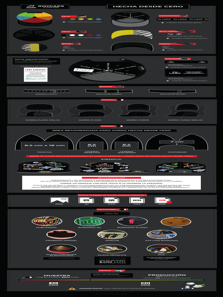 Roy Caps Custom Personalización Gorra Hecha Desde Cero | PDF | Formatos de archivo de ...