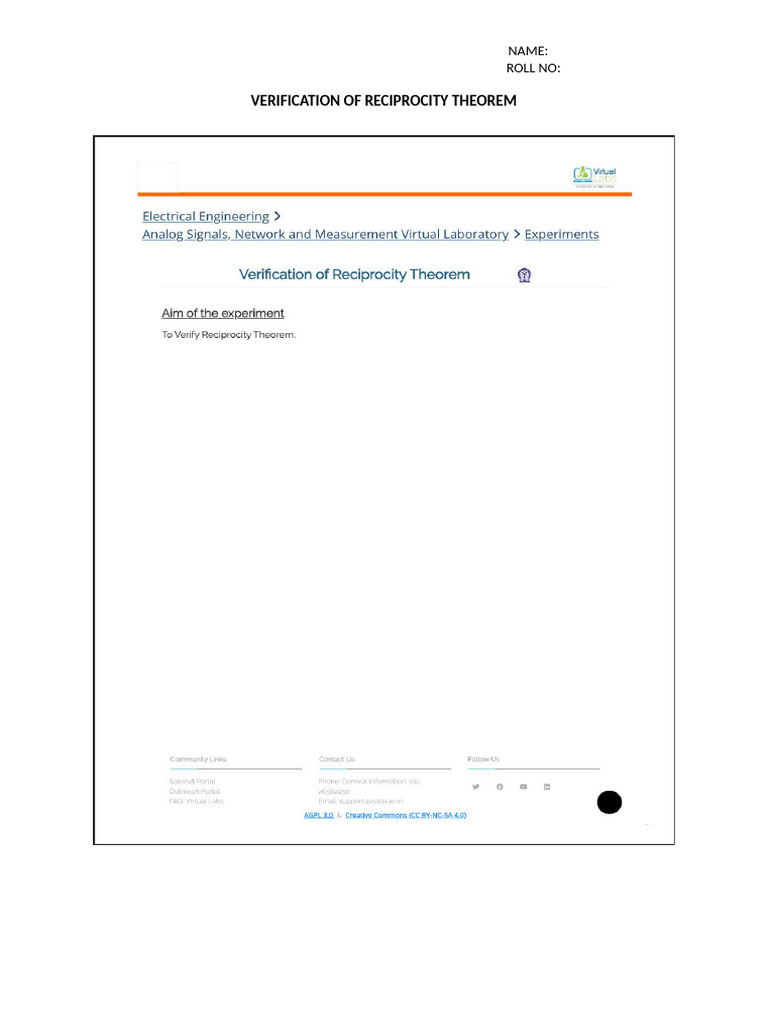 Reciprocity Theorem | PDF