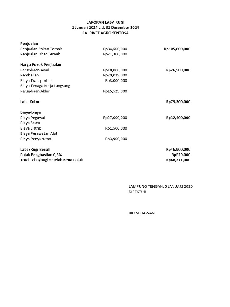 Laporan Laba Rugi | PDF