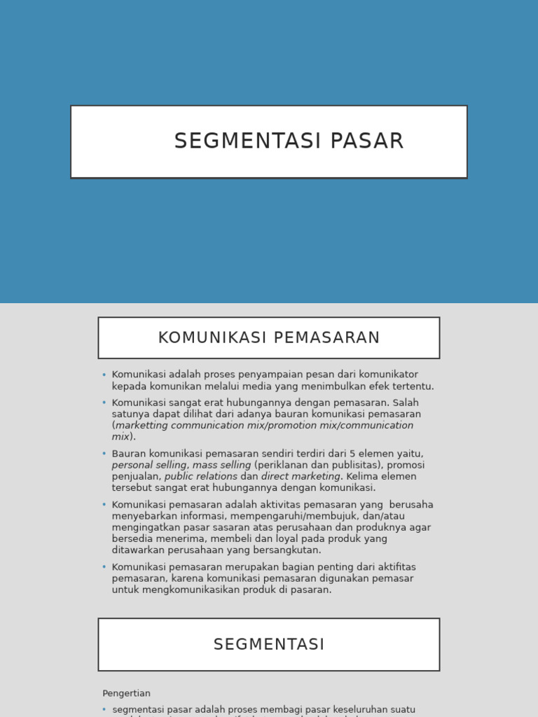 Segmentasi Pasar | PDF
