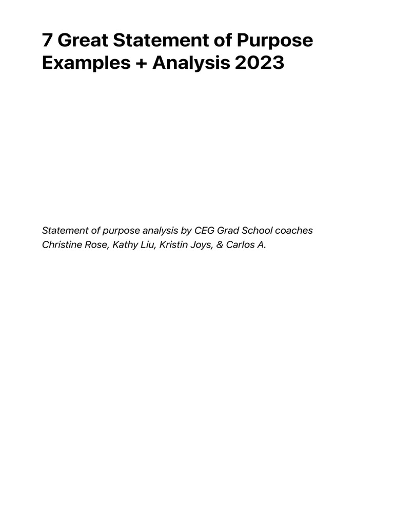 7 Great Statement of Purpose Examples For Grad School + Analysis 2023 ...