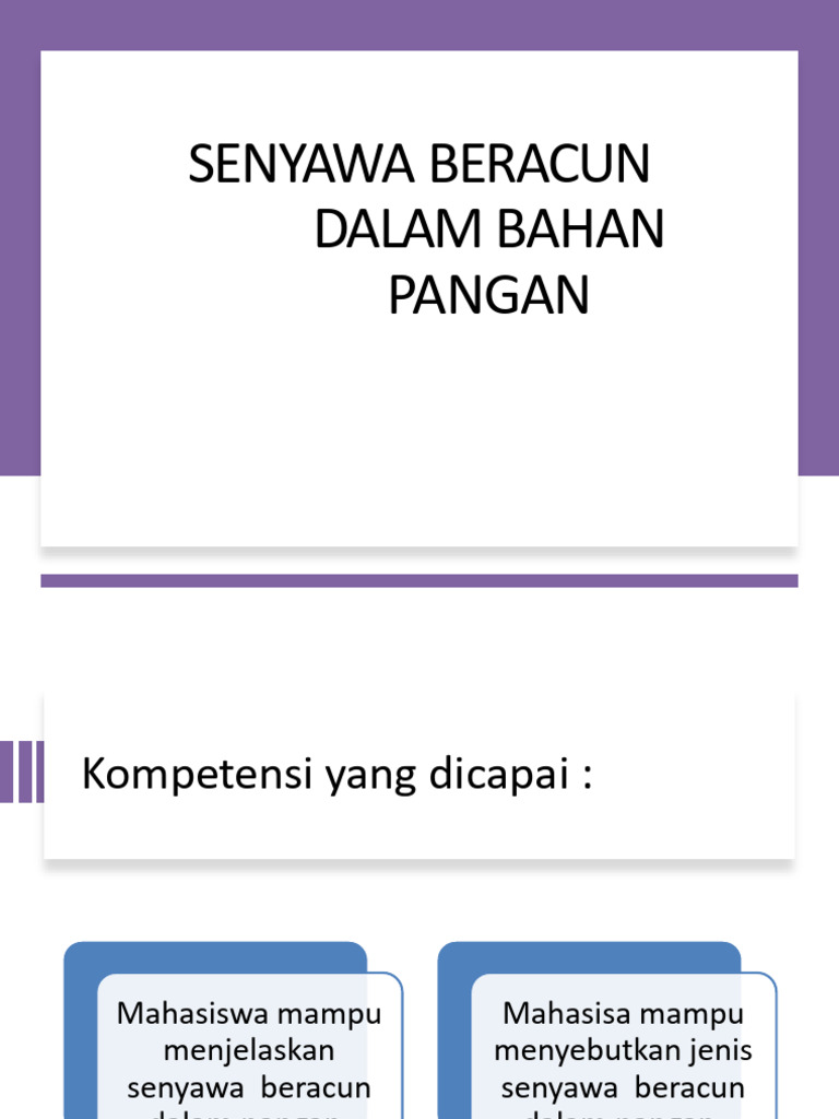 SENYAWA BERACUN DALAM BAHAN PANGAN | PDF