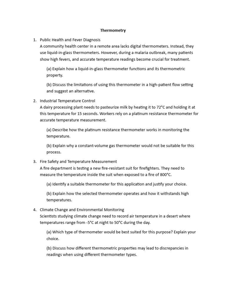 Scenario Based Questions For Advanced Level-1 | PDF | Water | Thermometer