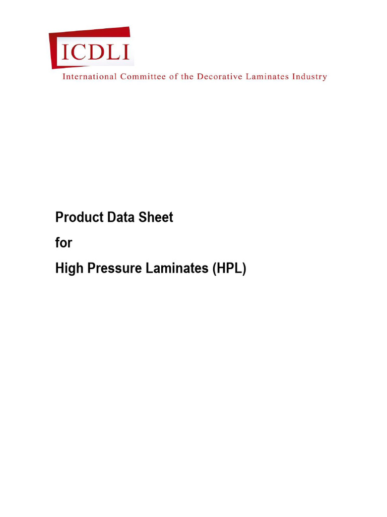HPL Product Data Sheet Overview | PDF | Industrial Processes | Chemistry