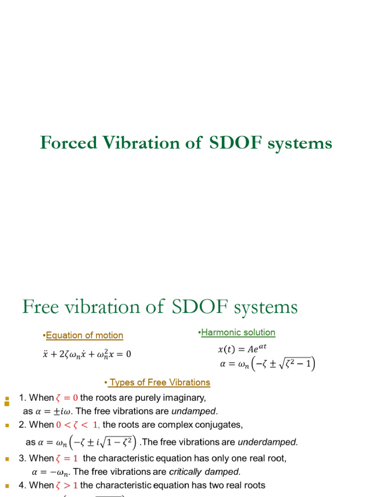 Vibration Analysis of SDOF Systems | PDF