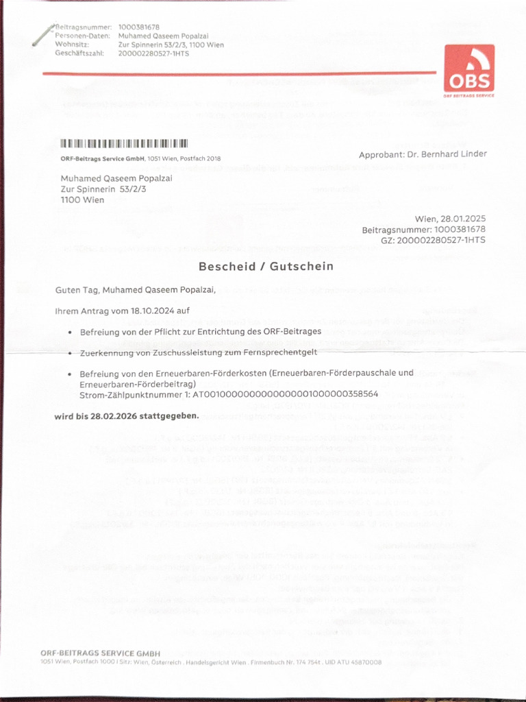 ORF Bescheid | PDF