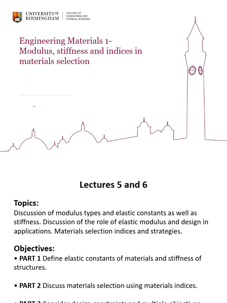 L5 & 6 - Modulus and Stiffness-2425 | PDF | Young's Modulus | Elasticity (Physics)