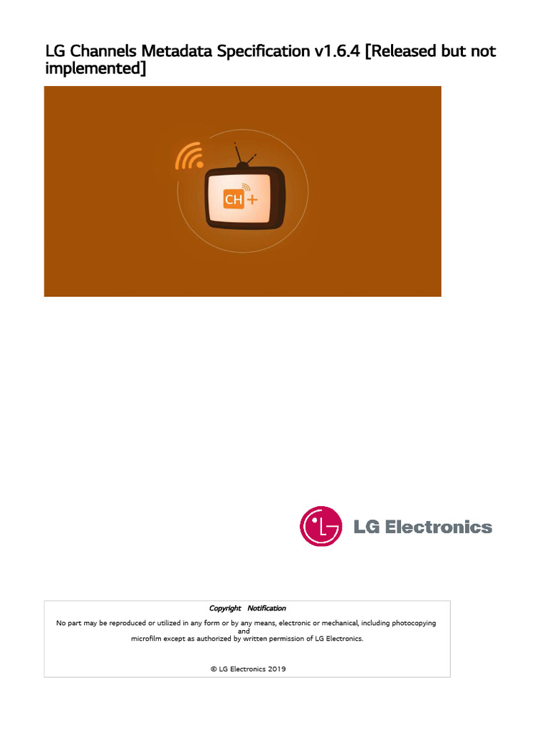 LG Channels Metadata Specification v1.6.4 (Released But Not Implemented ...