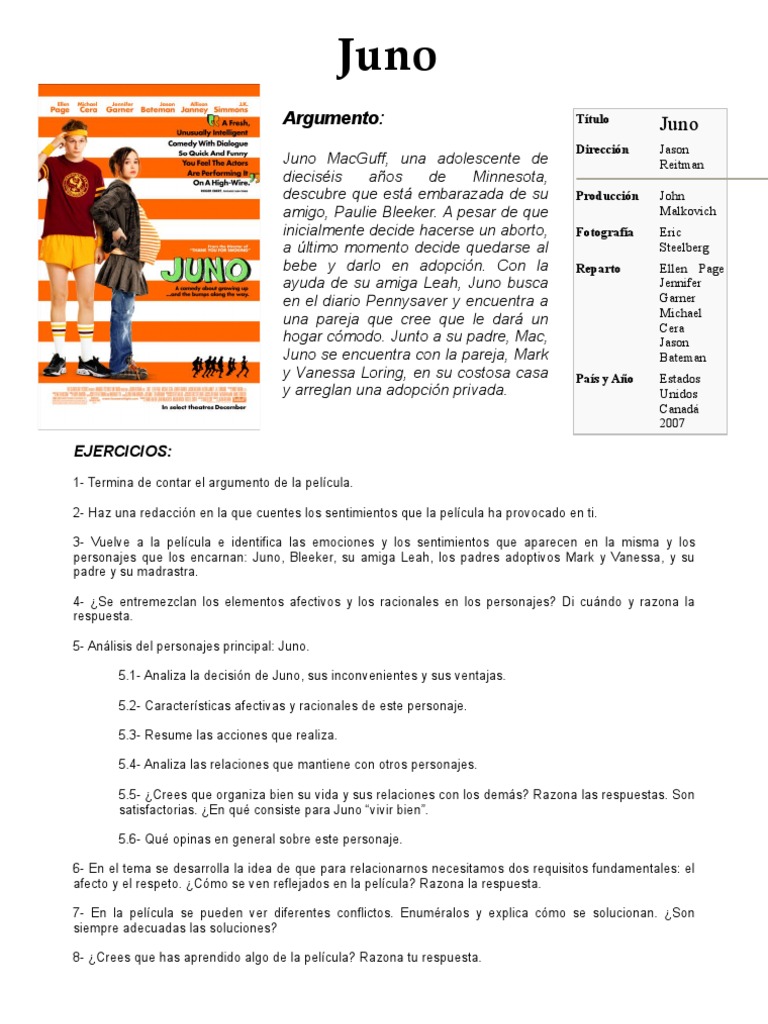 Análisis de la película Juno | PDF | Ocio