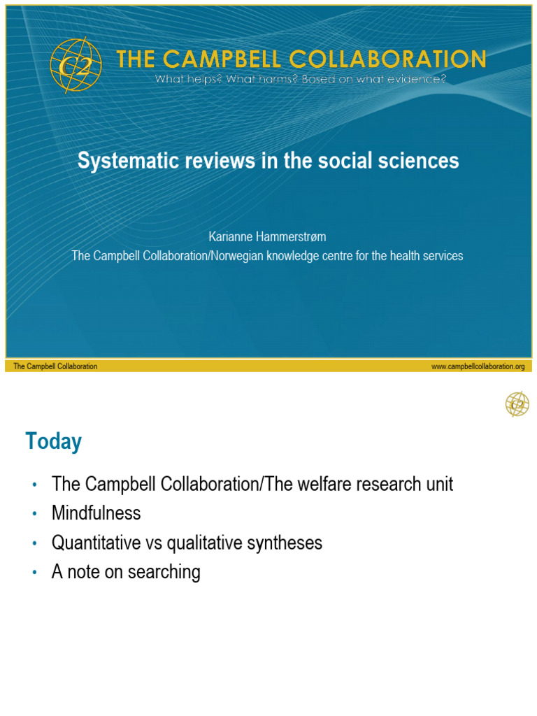 Systematic Review in The Social Sciences | PDF | Systematic Review | Qualitative Research