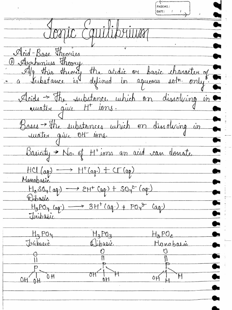 Ionic equilibrium | PDF
