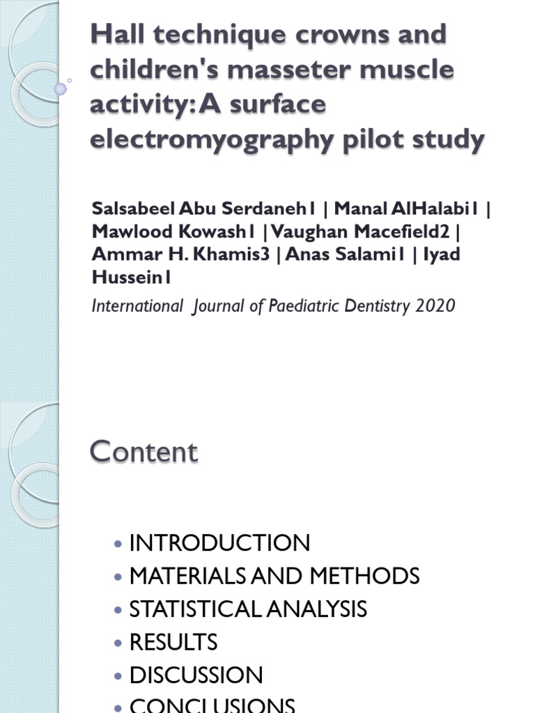 JC On Hall Technique Crowns and Children's Masseter Muscle Activity ...