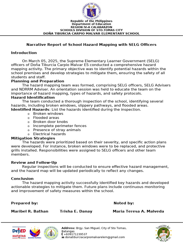 Hazard Mapping 03-05-2025 | PDF | Safety