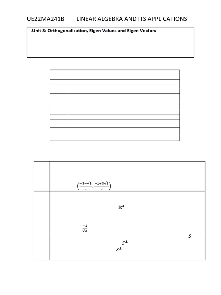 Unit 3-Classwork - docLA-24 | PDF | Eigenvalues And Eigenvectors | Mathematical Concepts