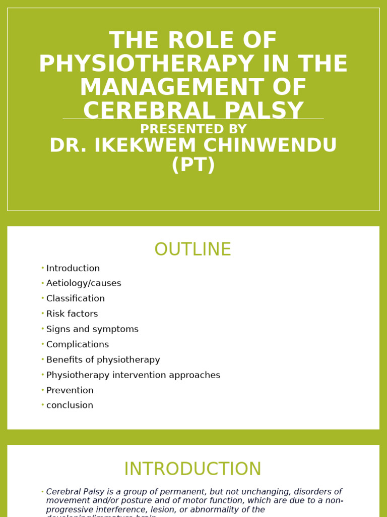 Physiotherapy for Cerebral Palsy Management | PDF | Cerebral Palsy ...